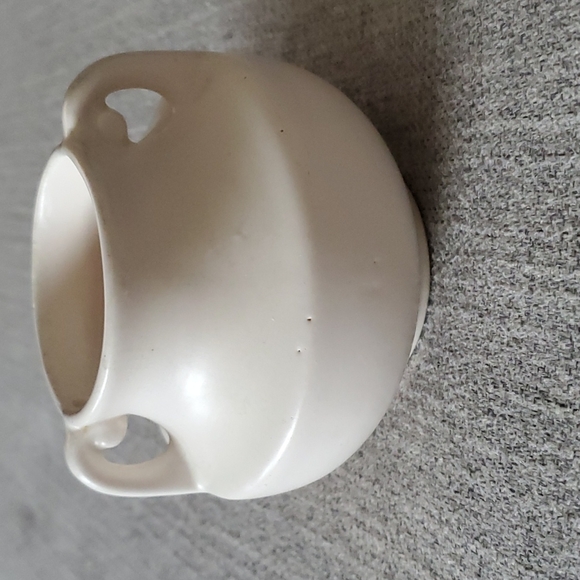 Accents | Small White Ceramic Mini Crock With Two Fluted Handles 4 X 3 ...
